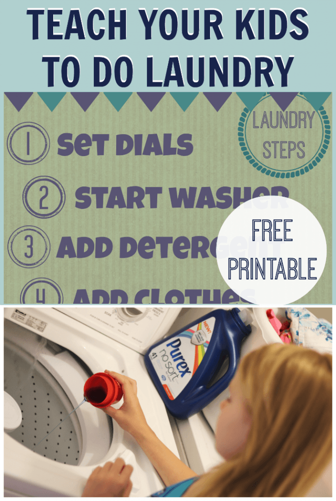 Teach Your Kids to do Laundry with No Sorting! Free Printable