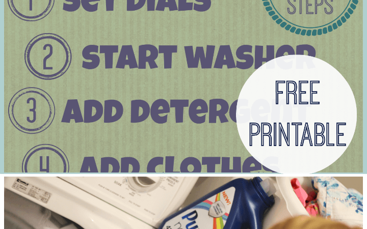 Teach Your Kids to do Laundry with No Sorting! Free Printable