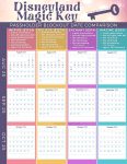 NEW 2025 Disneyland Magic Key Annual Pass (Blackout Date Calendar ...