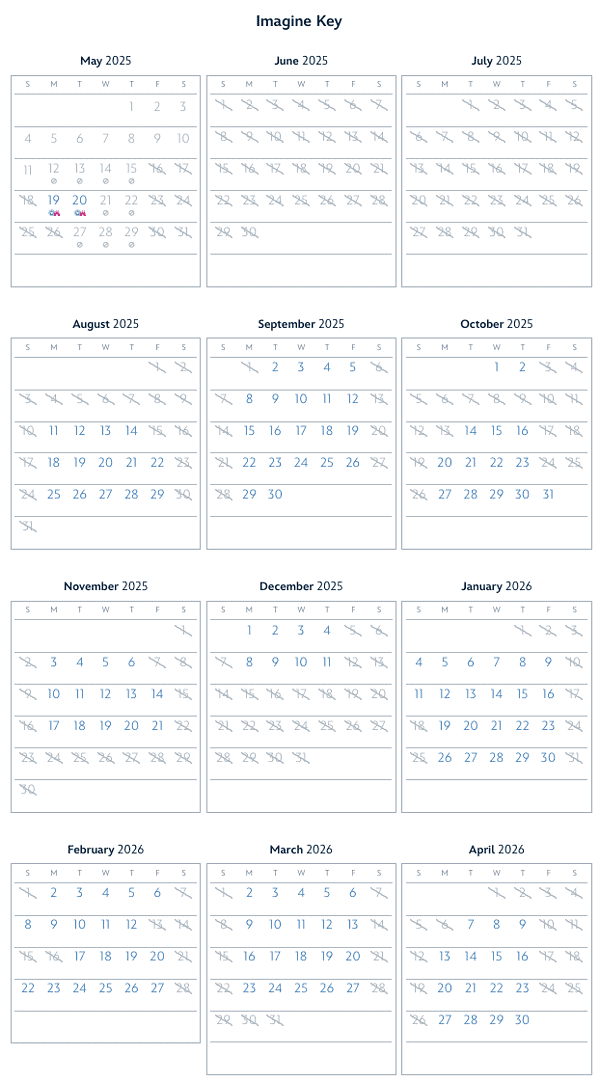 NEW 2025 Disneyland Magic Key Annual Pass (Blackout Date Calendar ...